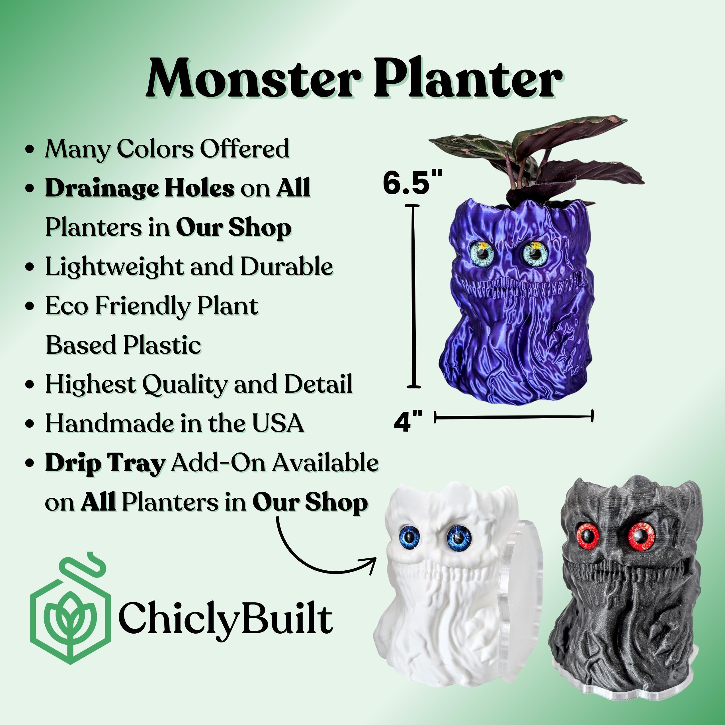 Monster Planter, Halloween Cute Decor, Horror Planters, Spooky Plant ...