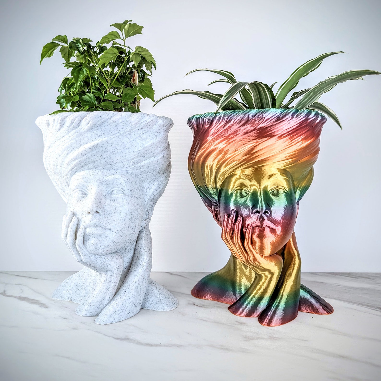 Woman Goddess Head Planter Indoor Medusa Face Planter flower Pot Unique ...