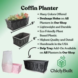 Coffin Planter, Halloween Decor, Coffin Trinket, Cache All Dish, Gothic ...