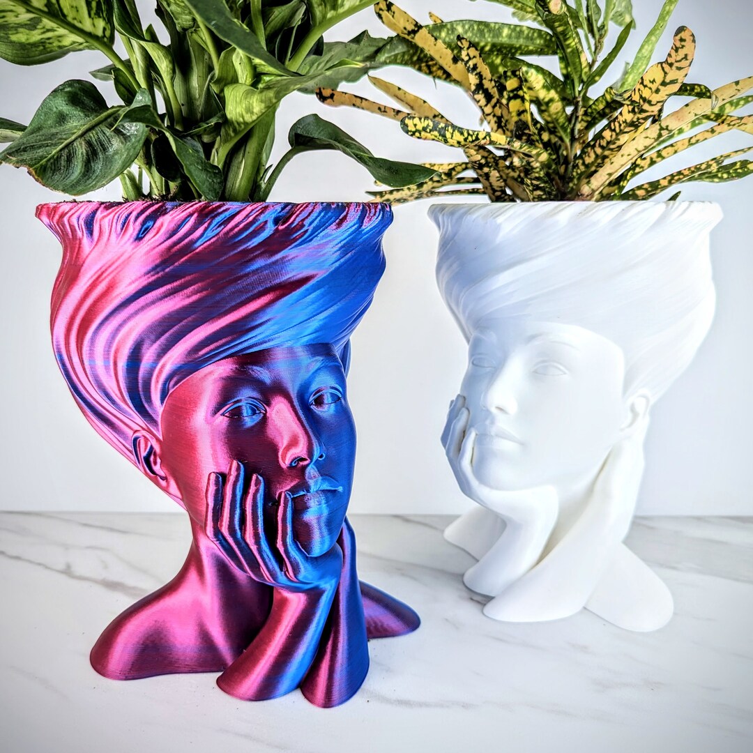 Woman Goddess Head Planter - Indoor Medusa Face Planter -flower Pot ...