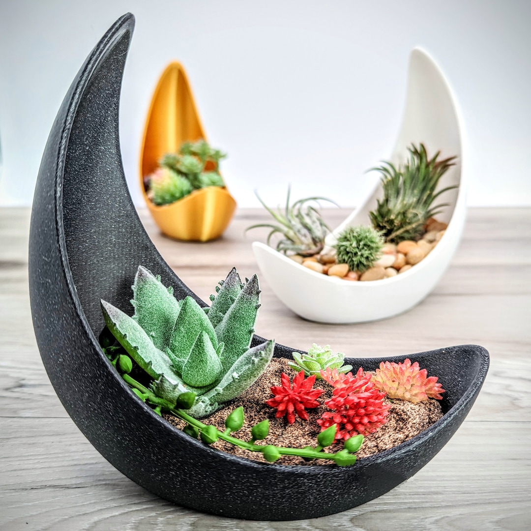 Crescent Moon Planter -shadow Pot - Celestial - Lunar - Witchy Decor ...