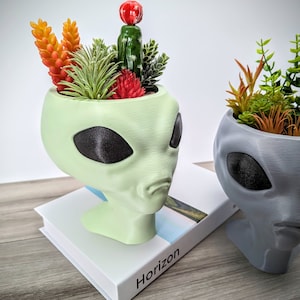 Alien Planter - Alien Bust Plant Pot - Scifi Indoor Planters - Space ...