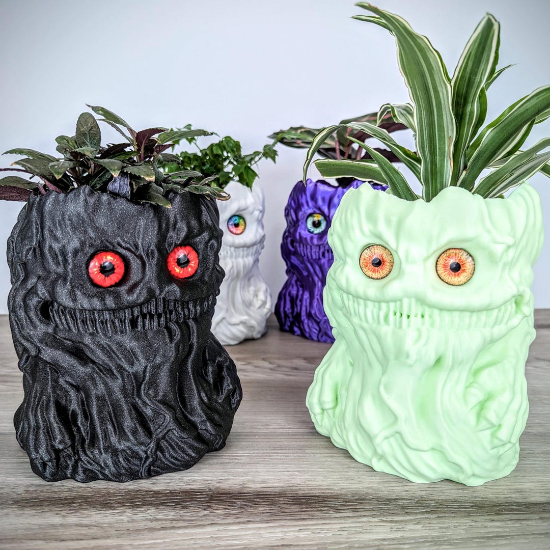 Monster Planter, Halloween Cute Decor, Horror Planters, Spooky Plant ...