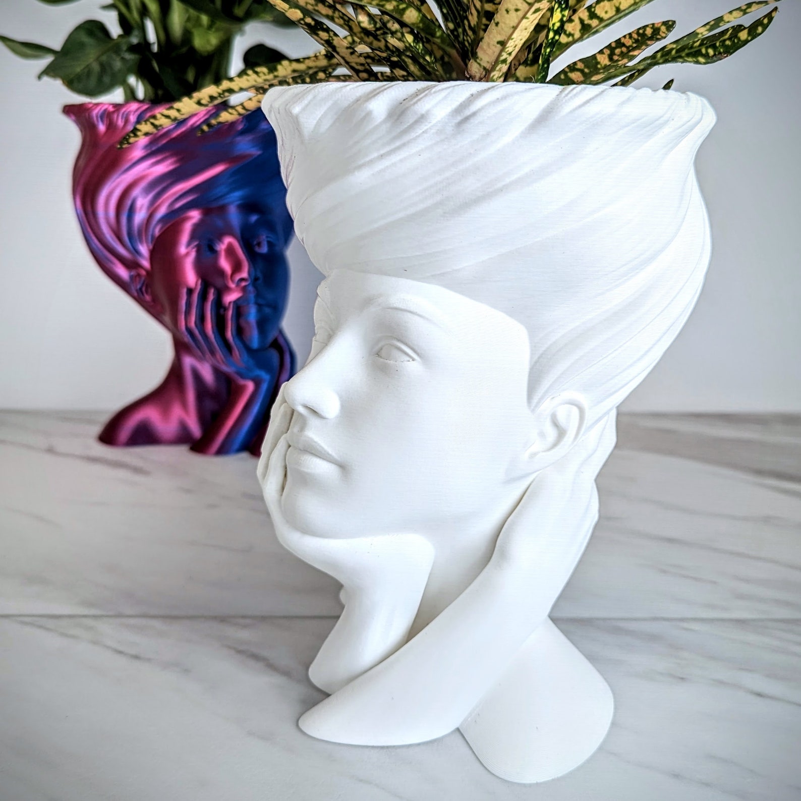 Woman Goddess Head Planter Indoor Medusa Face Planter flower Pot Unique ...