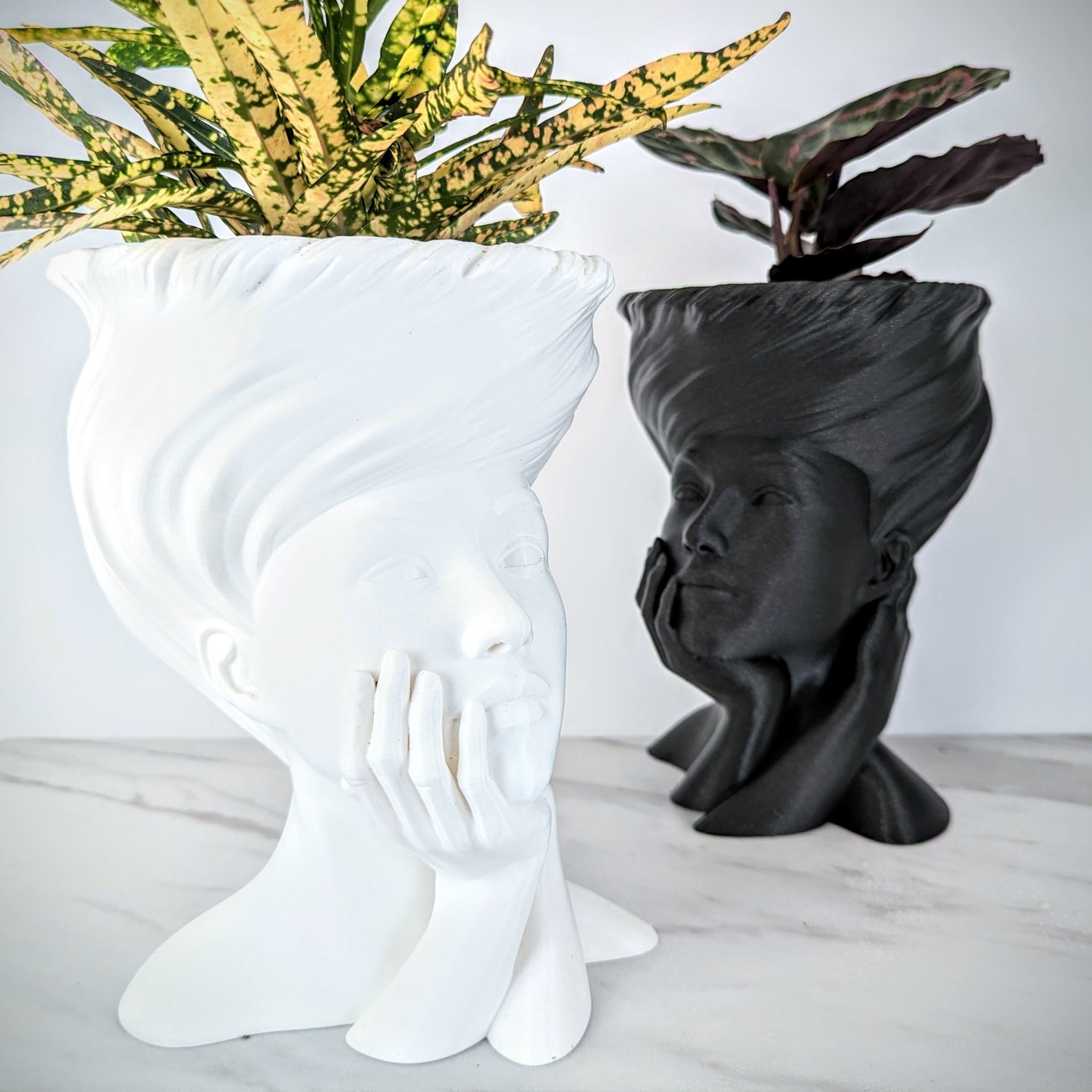 Woman Goddess Head Planter Indoor Medusa Face Planter flower Pot Unique ...