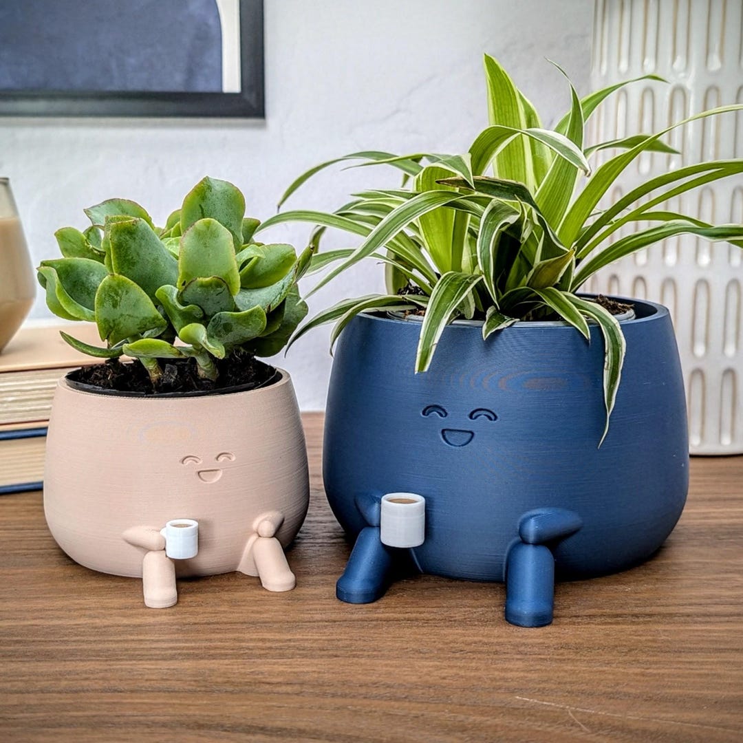 Cute Coffee Planter, Cozy Indoor Cafe Mug Plant Pot Decor, Coffee Lover ...