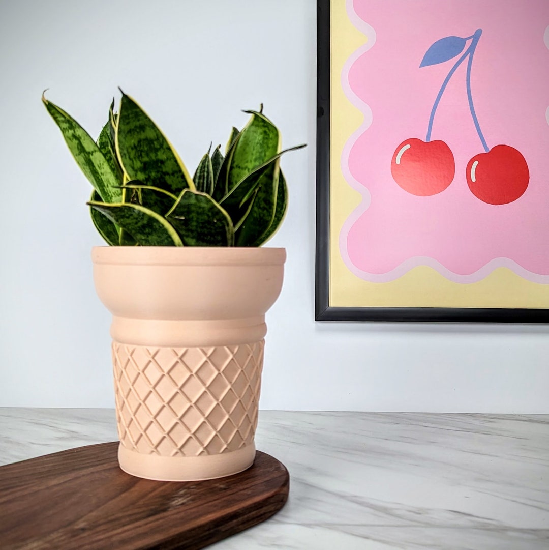 Ice Cream Cone Planter - Cake Cone Planters - Tabletop Ice Cream Plant ...