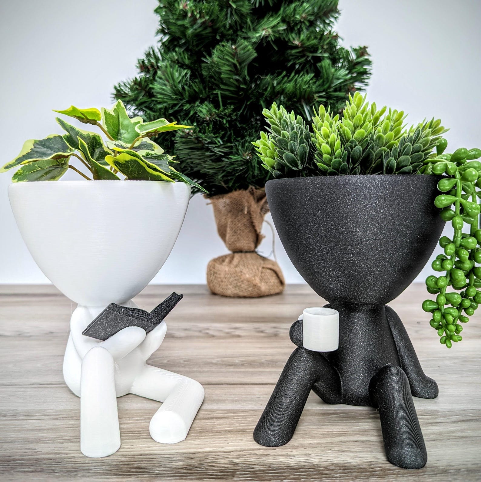 People Planter - Coffee and Book Person Plant Pot - Cute Planters ...