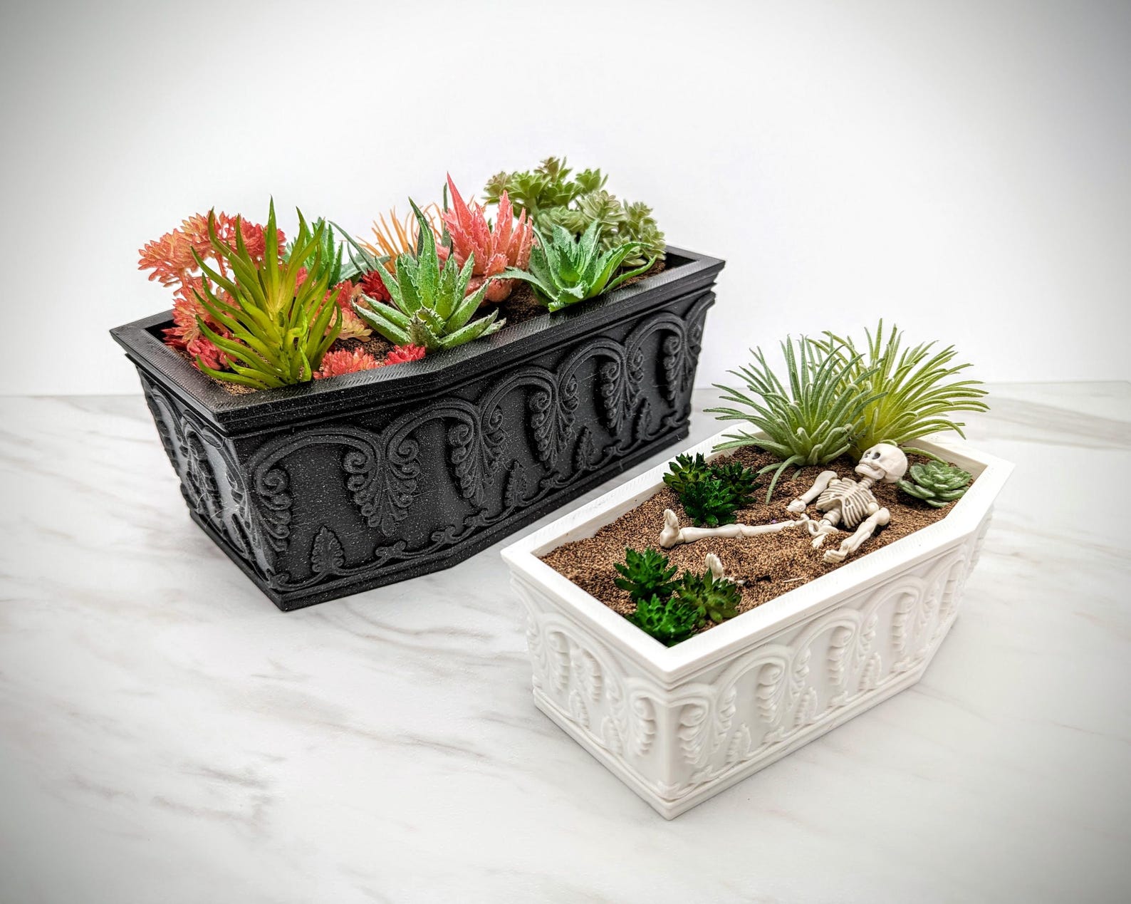 Coffin Planter, Halloween Decor, Coffin Trinket, Cache All Dish, Gothic ...