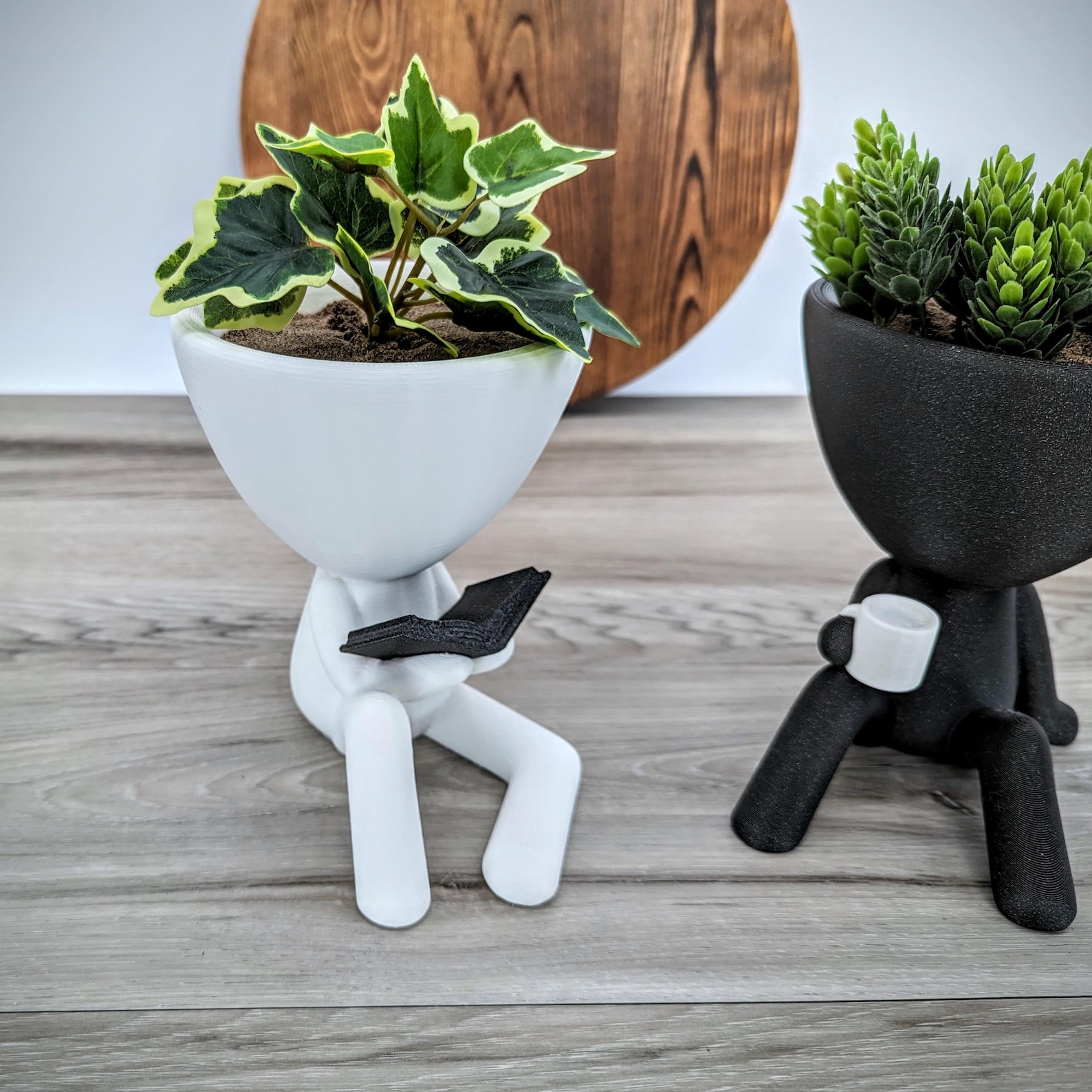 People Planter - Coffee and Book Person Plant Pot - Cute Planters ...