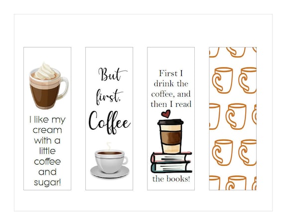 Printable Coffee Bookmarks Digital Download Instant - Etsy Australia