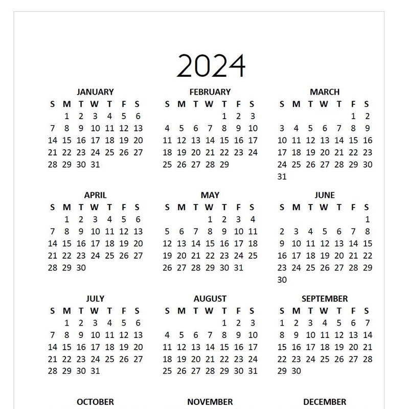 Vertical 2024 wall calendar - Etsy.de