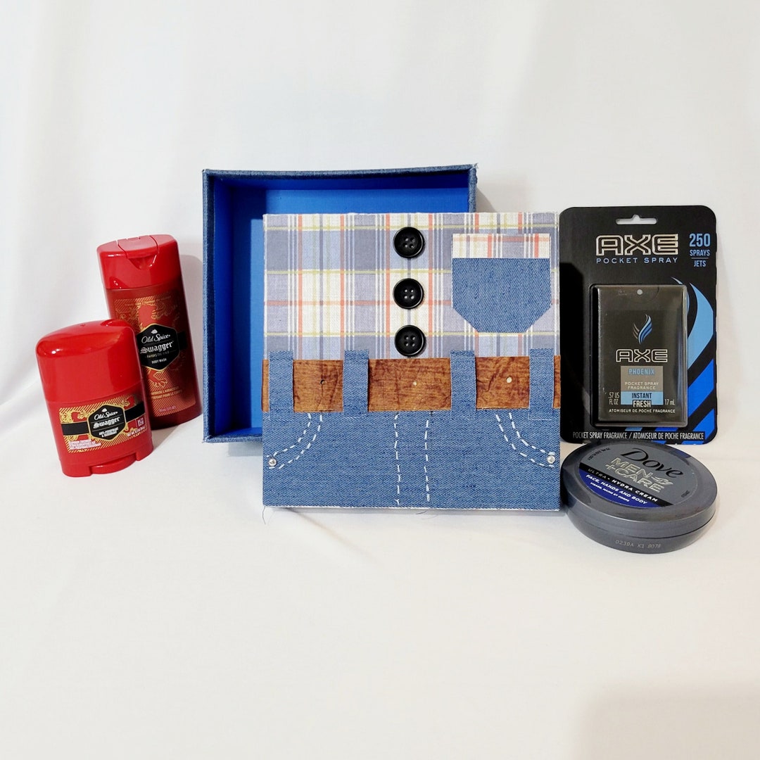 Light Blue Plaid and Denim Gift Box and Travel Essentials for - Etsy