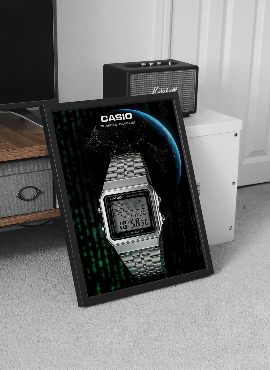 Casio World Time Poster | Retro Art Print | Vintage Timepiece Wall ...