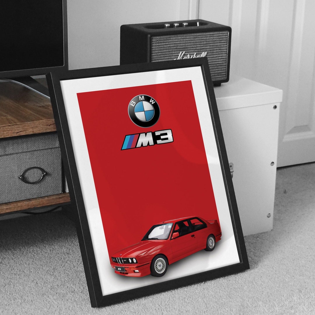 Vintage BMW M3 Poster | Classic E30 Car Print | Gift for Motorsport Fans & Car Enthusiasts ...