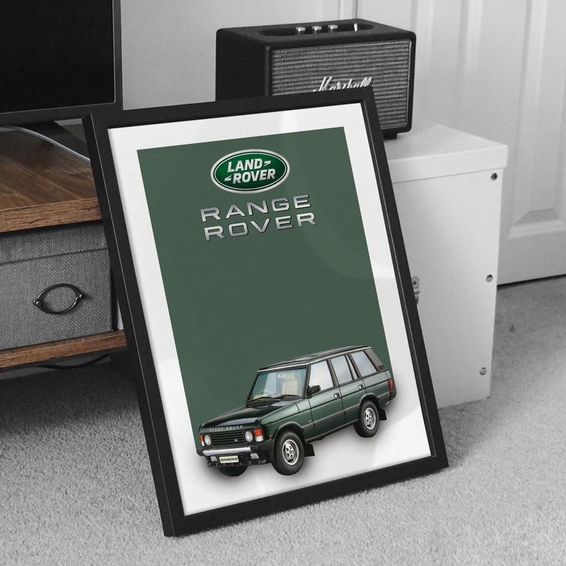 Range Rover Poster | Classic SUV Car Art | Vintage Range Rover Wall ...