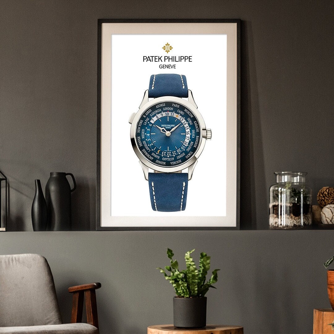 Patek Philippe World Timer Blue Dial, Watch Print, Watch Poster - Etsy