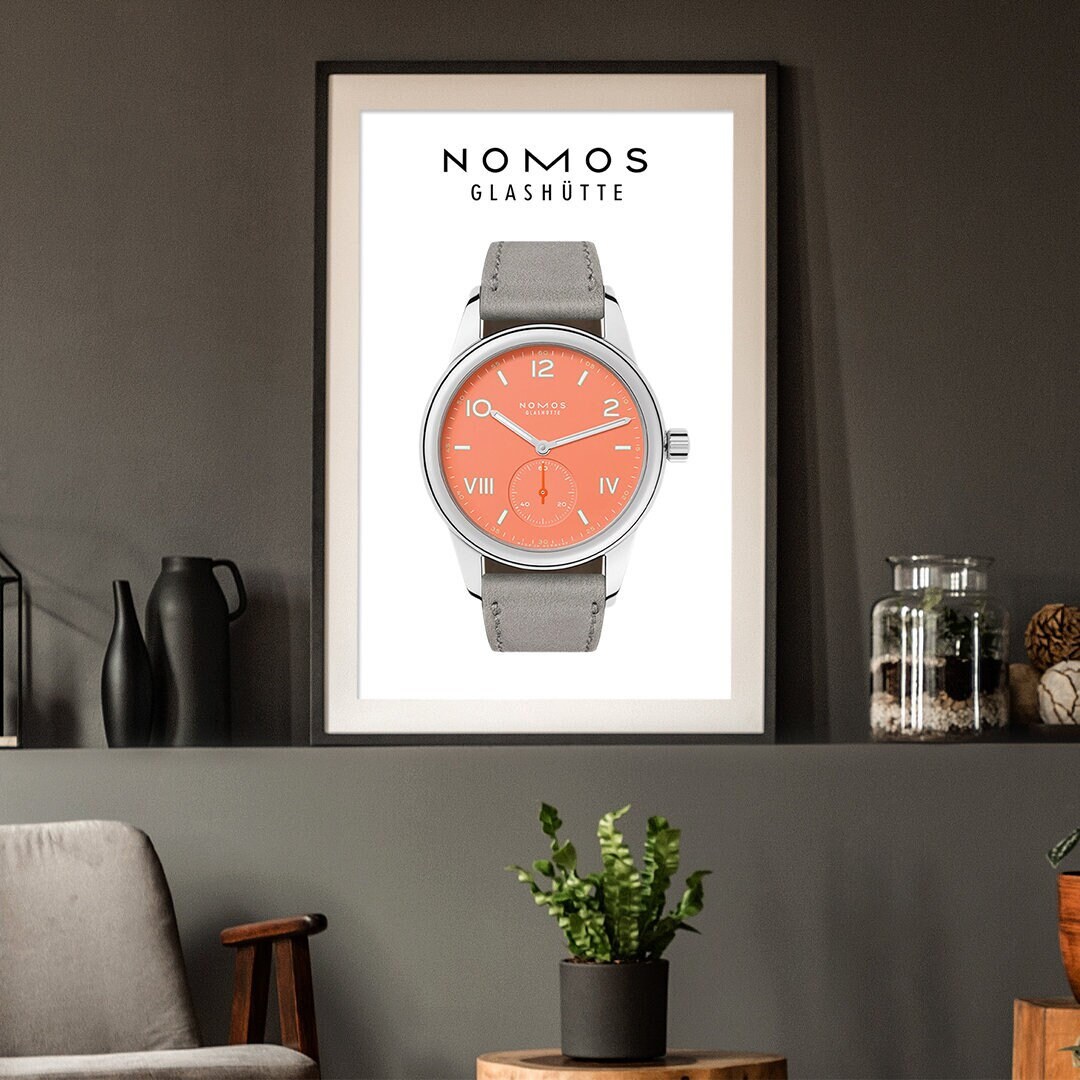 Nomos Club Campus Salmon Dial Poster | Watch Wall Art | Minimalist ...