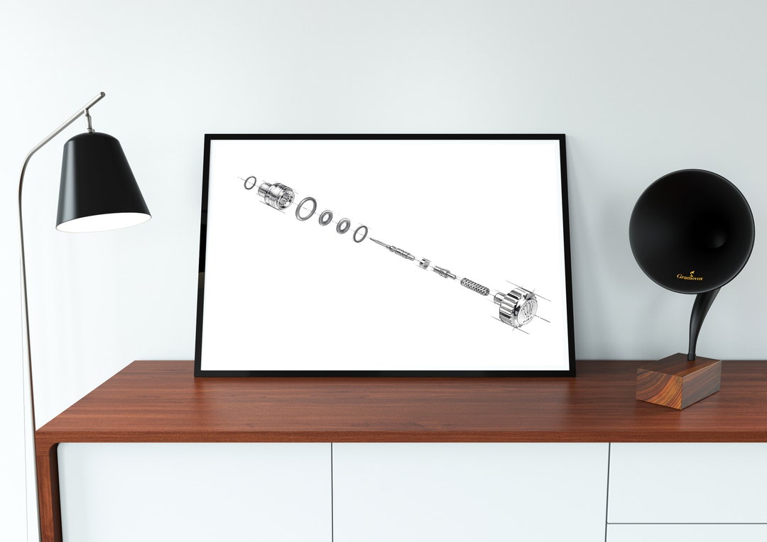 Watch Poster, Watch Stem Assembly Poster, Dive Watch, Gift Ideas for ...