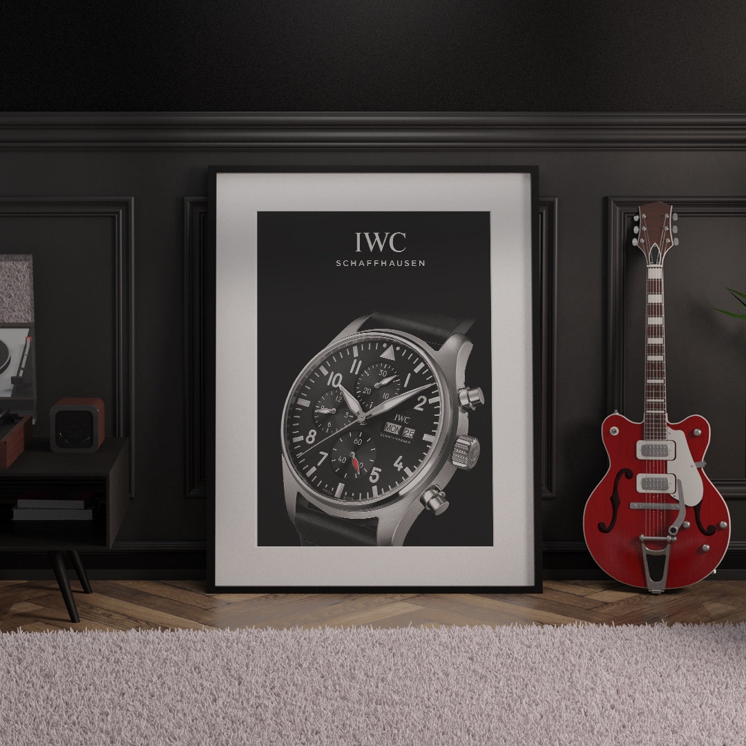 IWC Chronograph Watch Poster | Luxury Watch Art Print | Gift for Watch ...