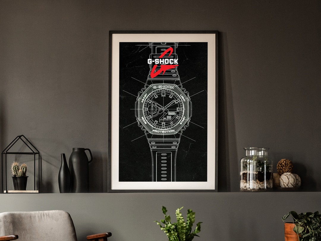 Watch Poster, Gshock Sketch Poster, Gift Ideas for Men, Watch Print ...