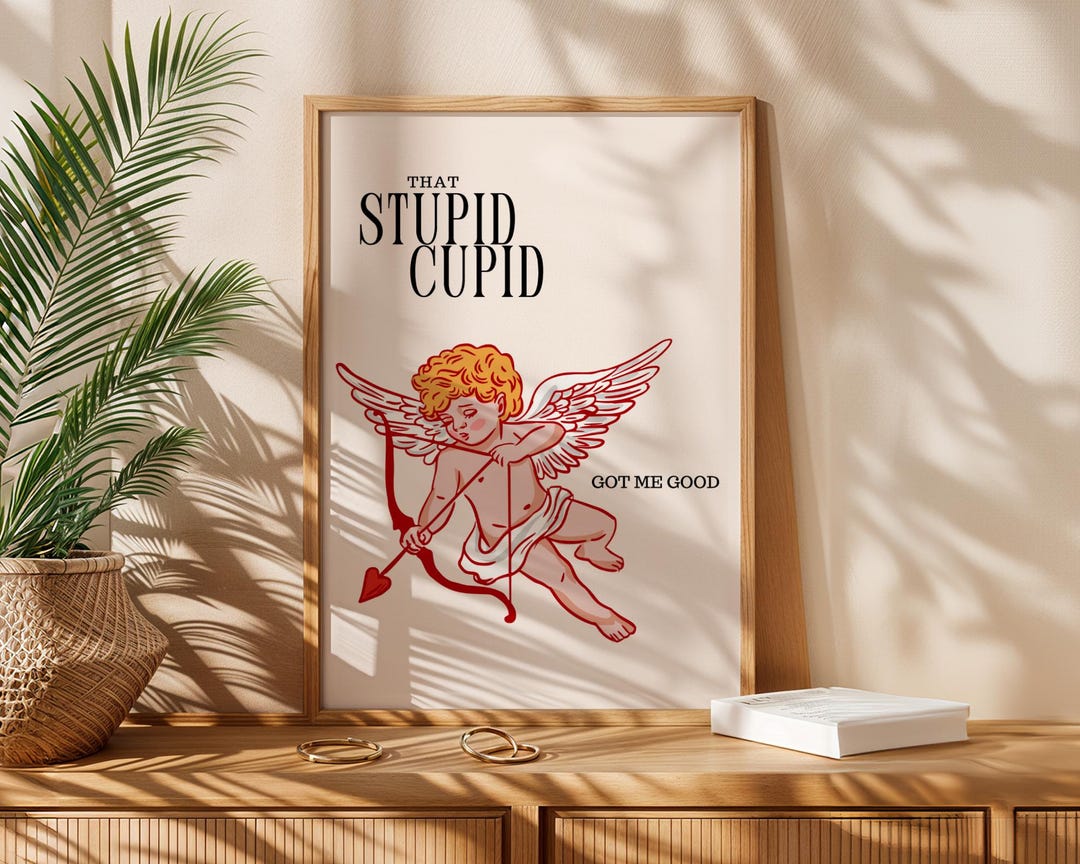 Valentines Day Wall Art, Printable Valentines Decor, Cupid Decor, Cupid ...