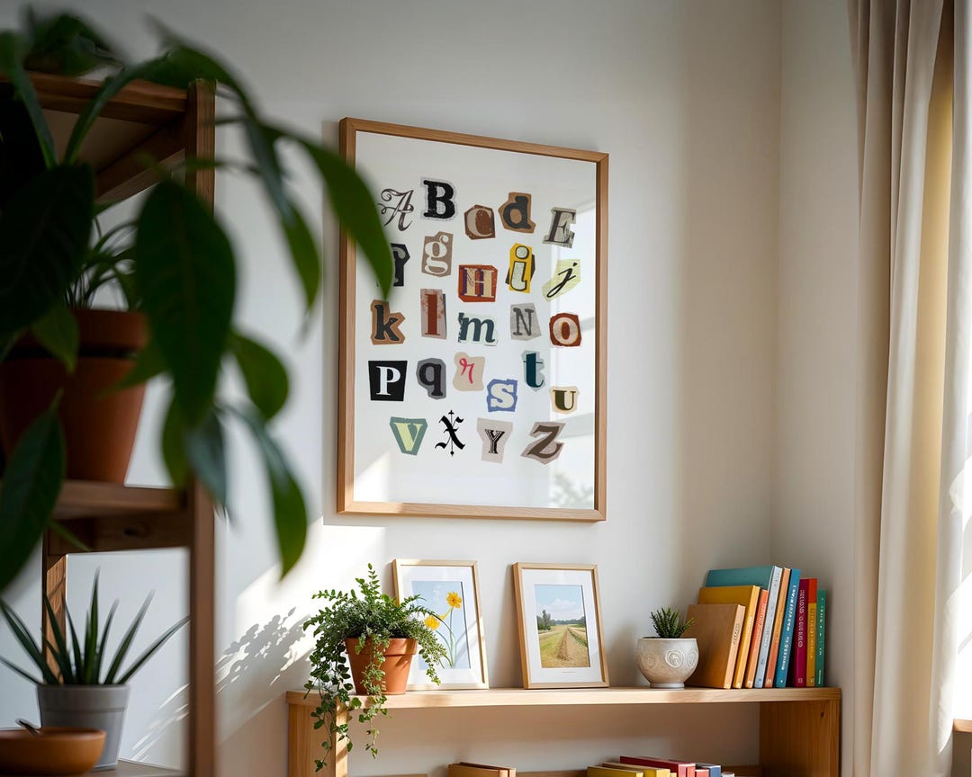 Vintage Alphabet Poster, Boho Classroom Decor, Educational Wall Art - Etsy