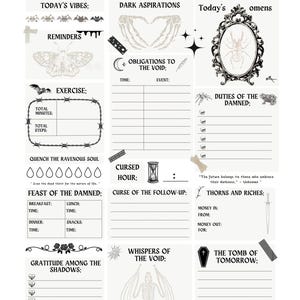 Gothic Daily Planner, Daily Printable Planner, Corporate Goth Planner ...