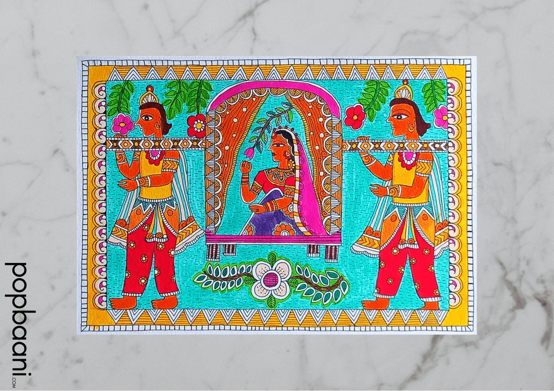 Dulhan Doli Madhubani Painting - Etsy
