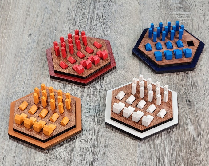 Handmade Catan Wood Game Piece Organizer | Color Matched for Each ...