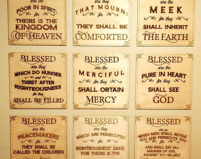 Beatitudes of Christ 52" X 52" Wood Wall Art - Etsy