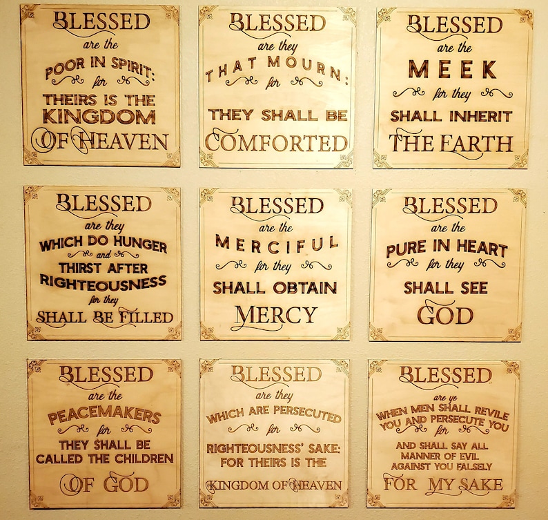 Beatitudes of Christ 52" X 52" Wood Wall Art - Etsy