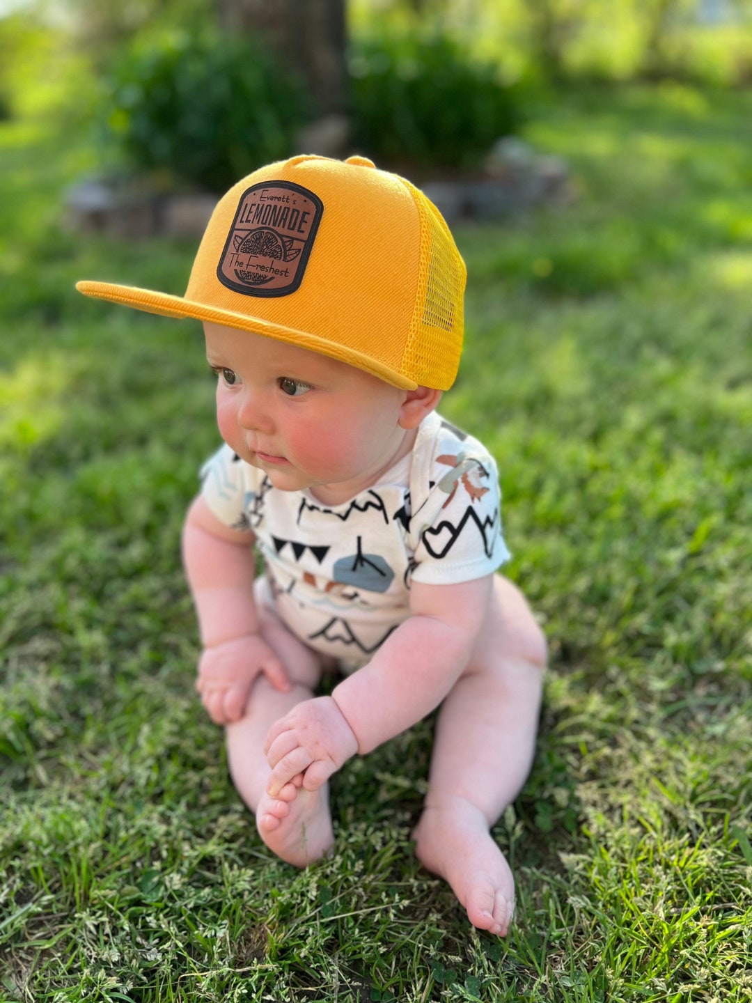 Custom Lemonade Stand Toddler Hat | Personalized Leather Patch - Etsy