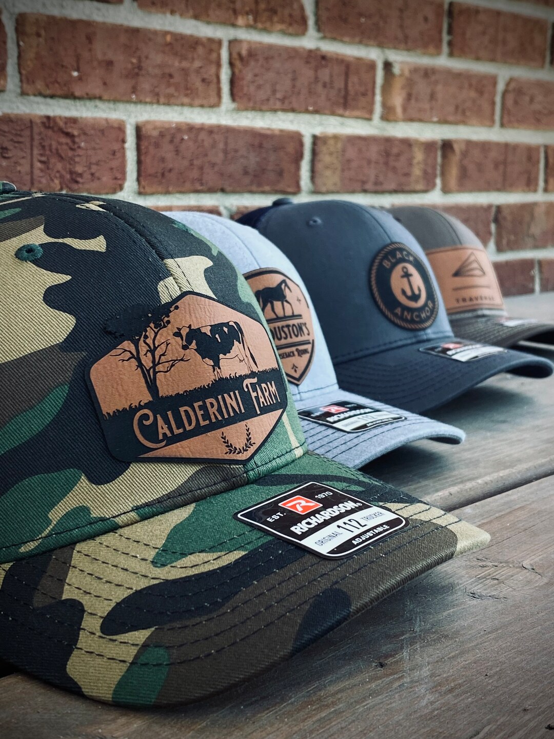 Custom Patch Hat | Your Logo | Adult Richardson 112 | Leather Patch Hat ...