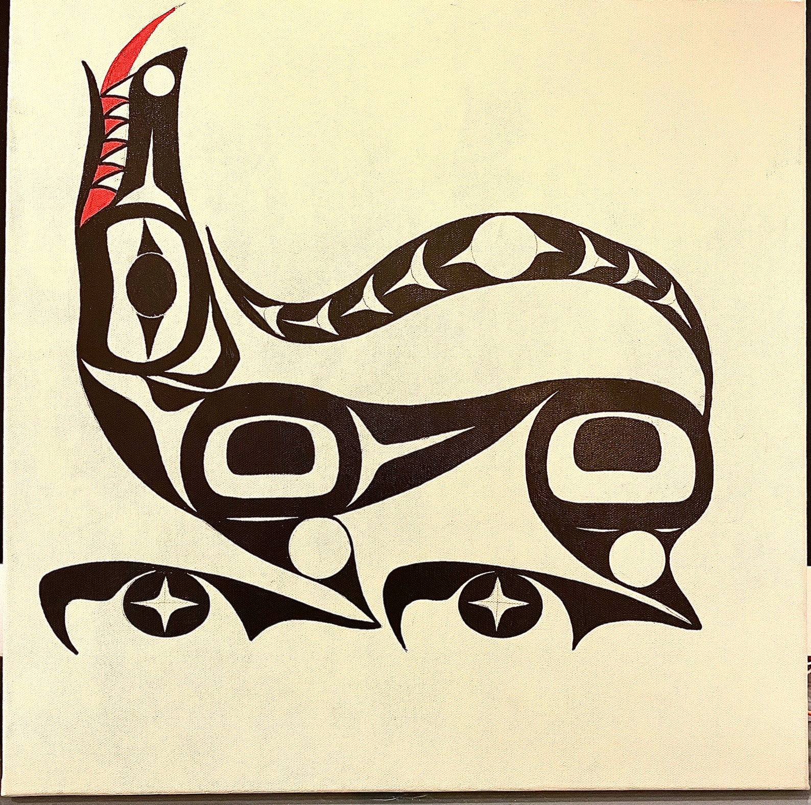 HOWLING WOLF. Original Oil Painting Honoring Alaskan/aleut Artistic ...