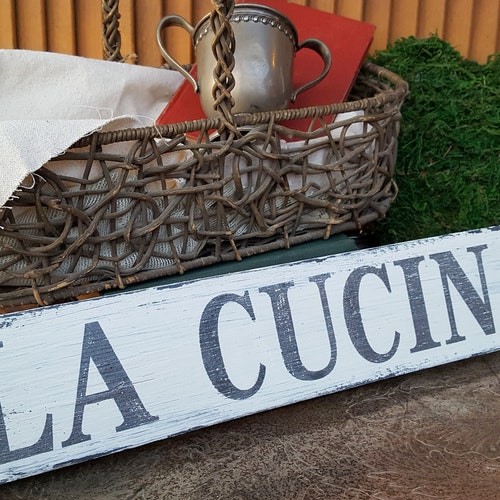 Italian Kitchen Sign La Cucina Wood Block Sign Custom - Etsy