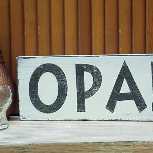 OPA Greek Quote Wood Bar Sign Restaurant Man Cave Decor | Etsy
