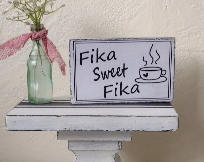 Fika Swedish Door Hanger Wood Sign Front Door Wreath Front Door Decor ...