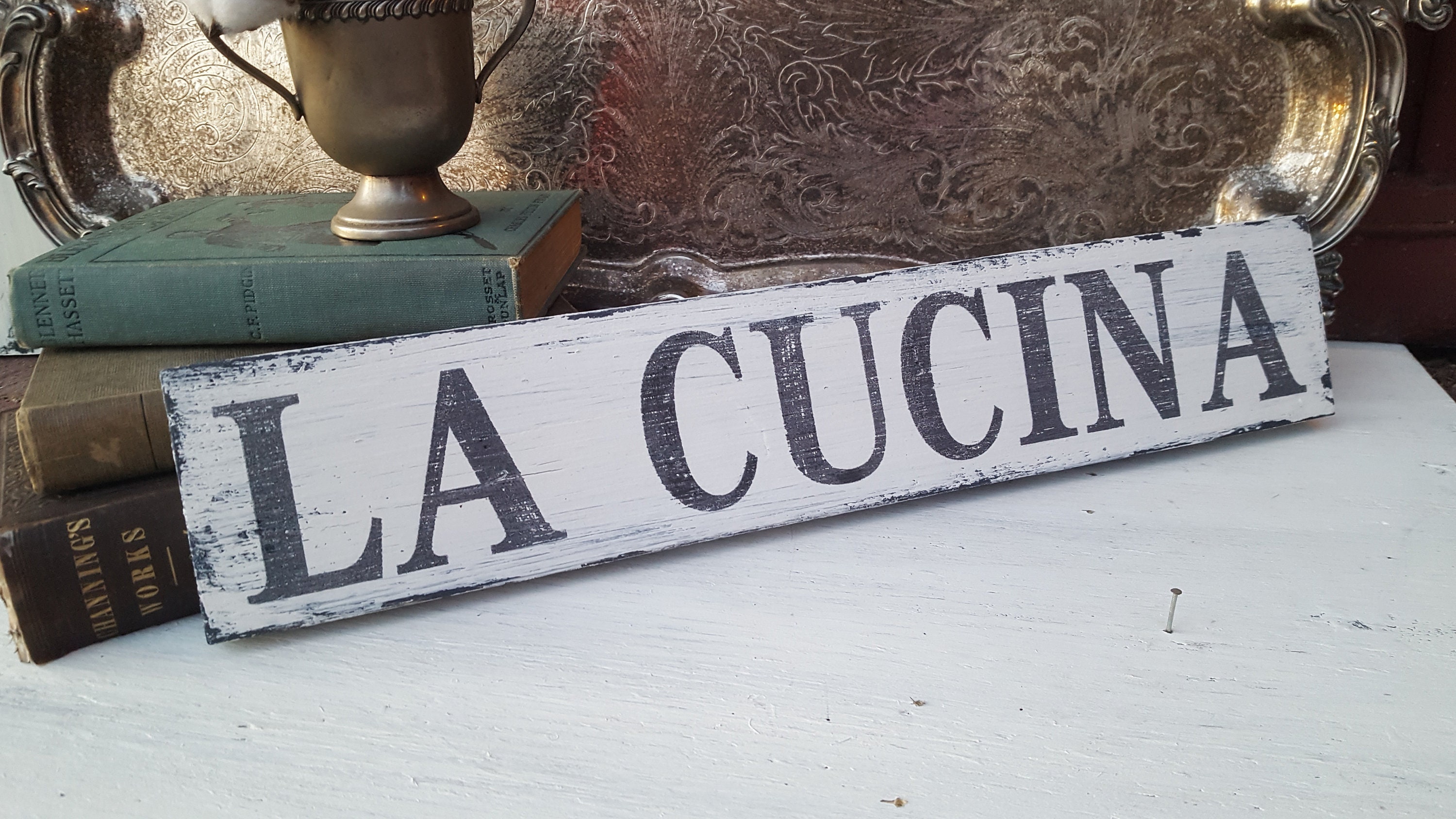 Italian Kitchen Sign La Cucina -THE KITCHEN | Tuscan Decor, Farmhouse ...