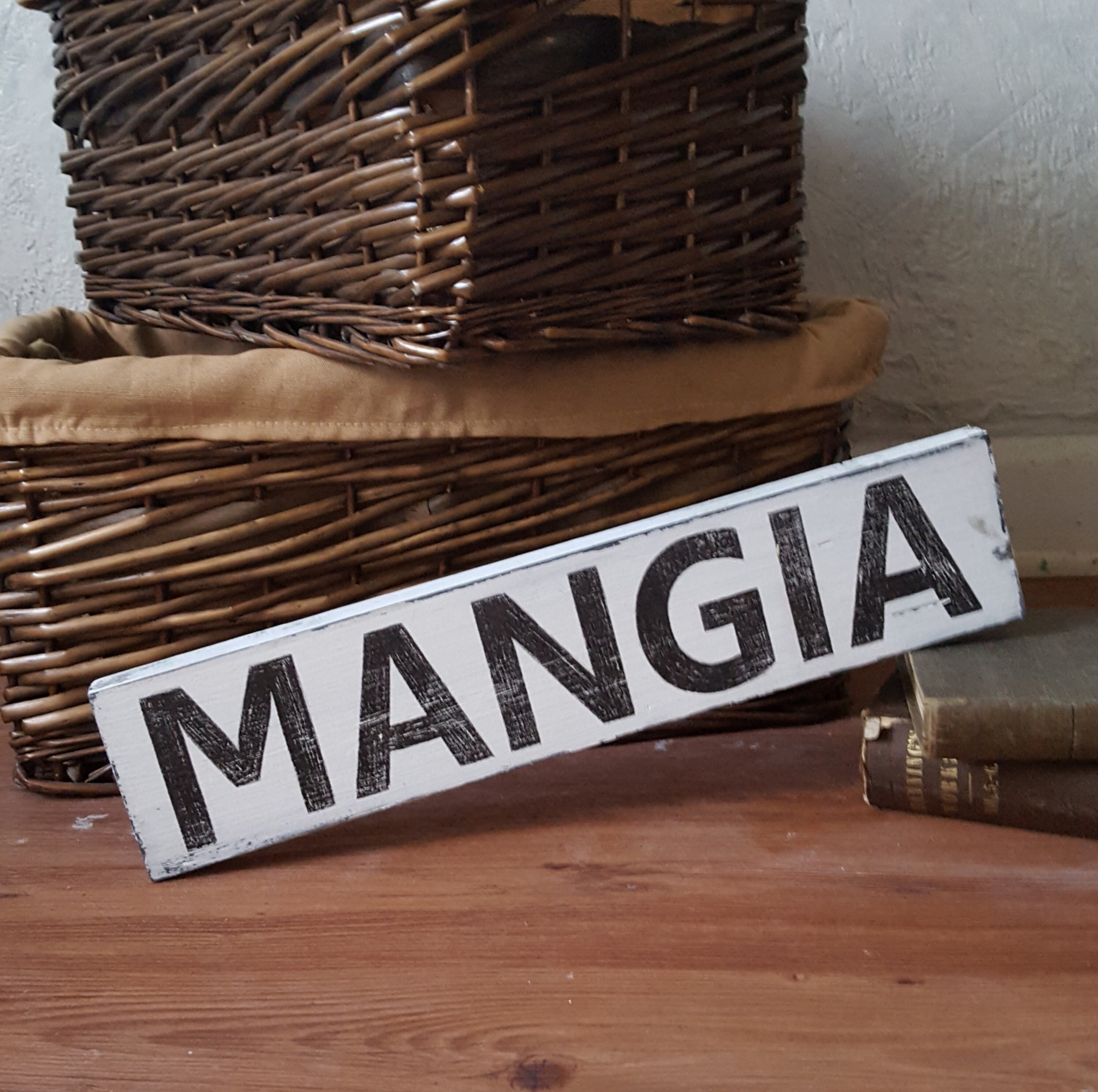 Mangia Sign Italian Quote Farmhouse Kitchen Wood Sign | Etsy