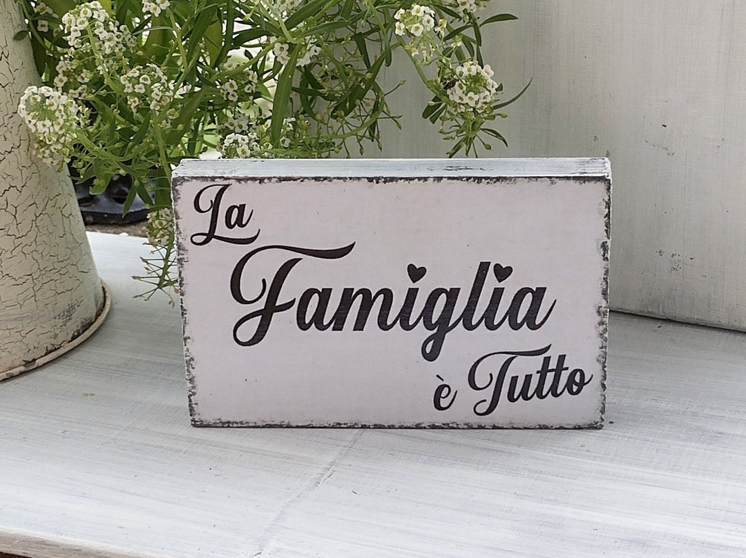 Family is Everything, Italian Sign, La Famiglia E Tutto, Tiered Tray ...