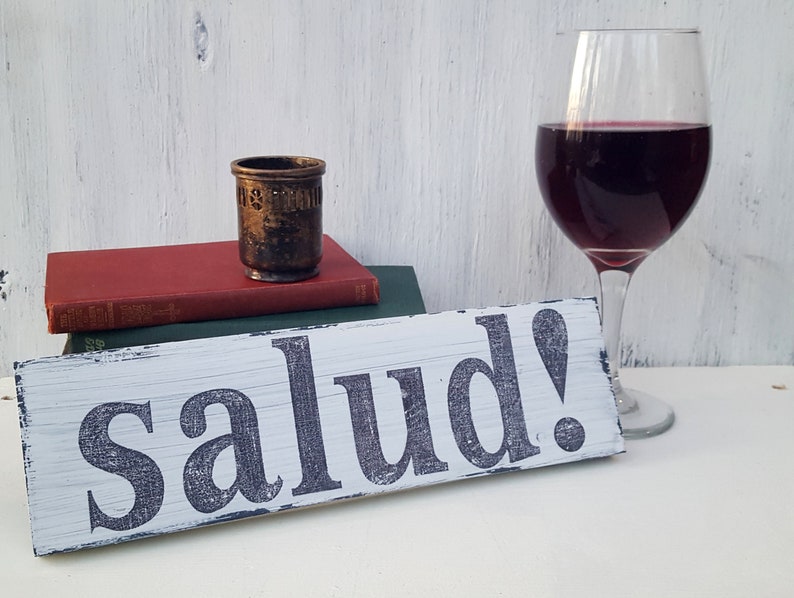 Salud Cheers Sign Spanish Quote Sign Farmhouse Style | Etsy