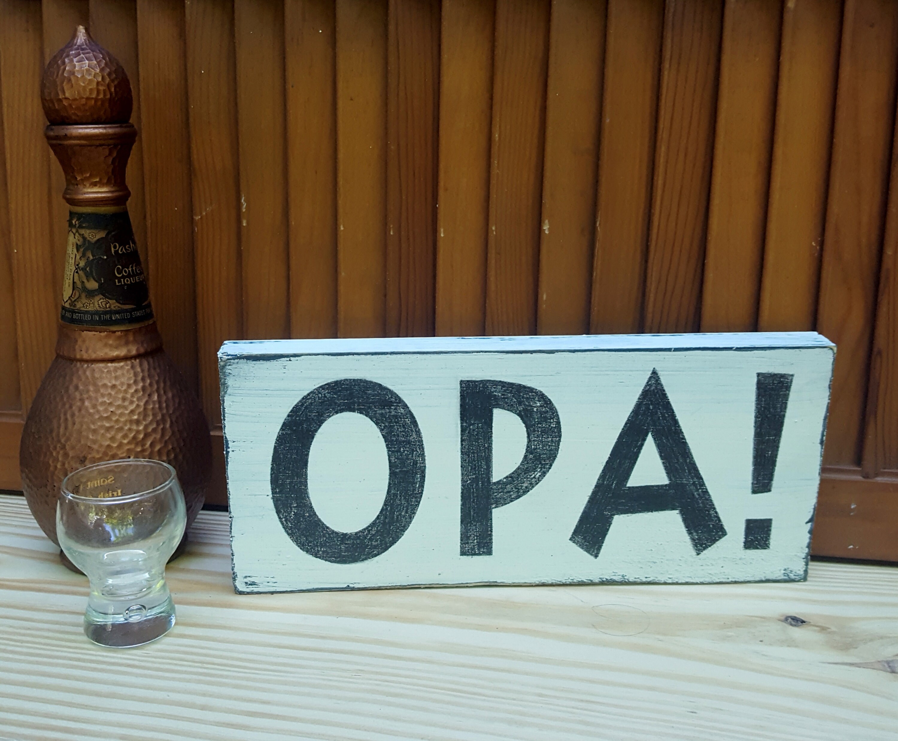 OPA! Greek Quote, Wood Bar Sign, Restaurant, Man Cave Decor, Wedding ...
