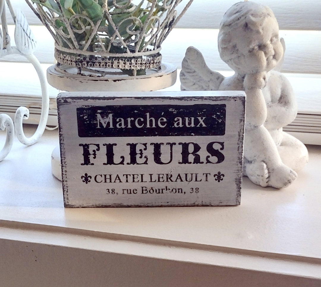 French Flower Market, Mini Sign, Tiered Tray Decor, Fleurs - Etsy