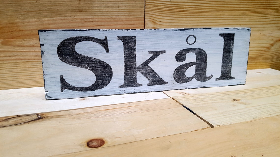 Skal, Scandinavian Quote, Cheers Sign, Swedish, Norwegian & Danish ...