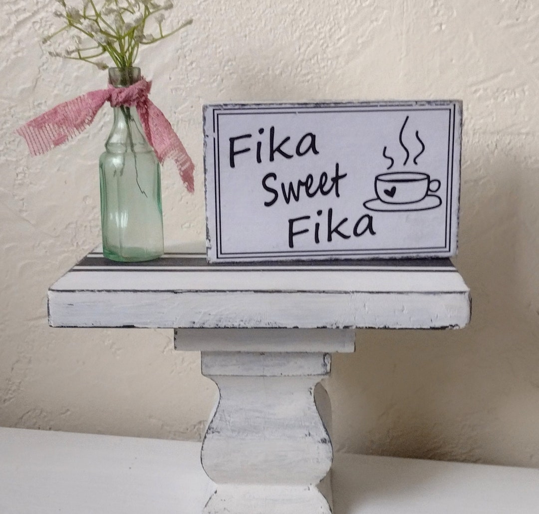Fika Sign, Swedish Quote, Scandinavian Decor, Coffee Tiered Tray - Etsy