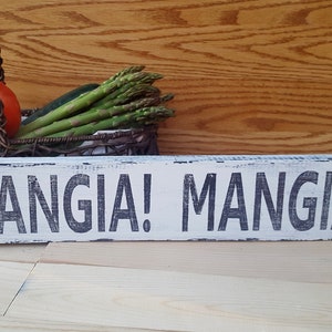 Mangia Mangia Sign, Italian Quote, Tuscan Kitchen Decor, Restaurant ...