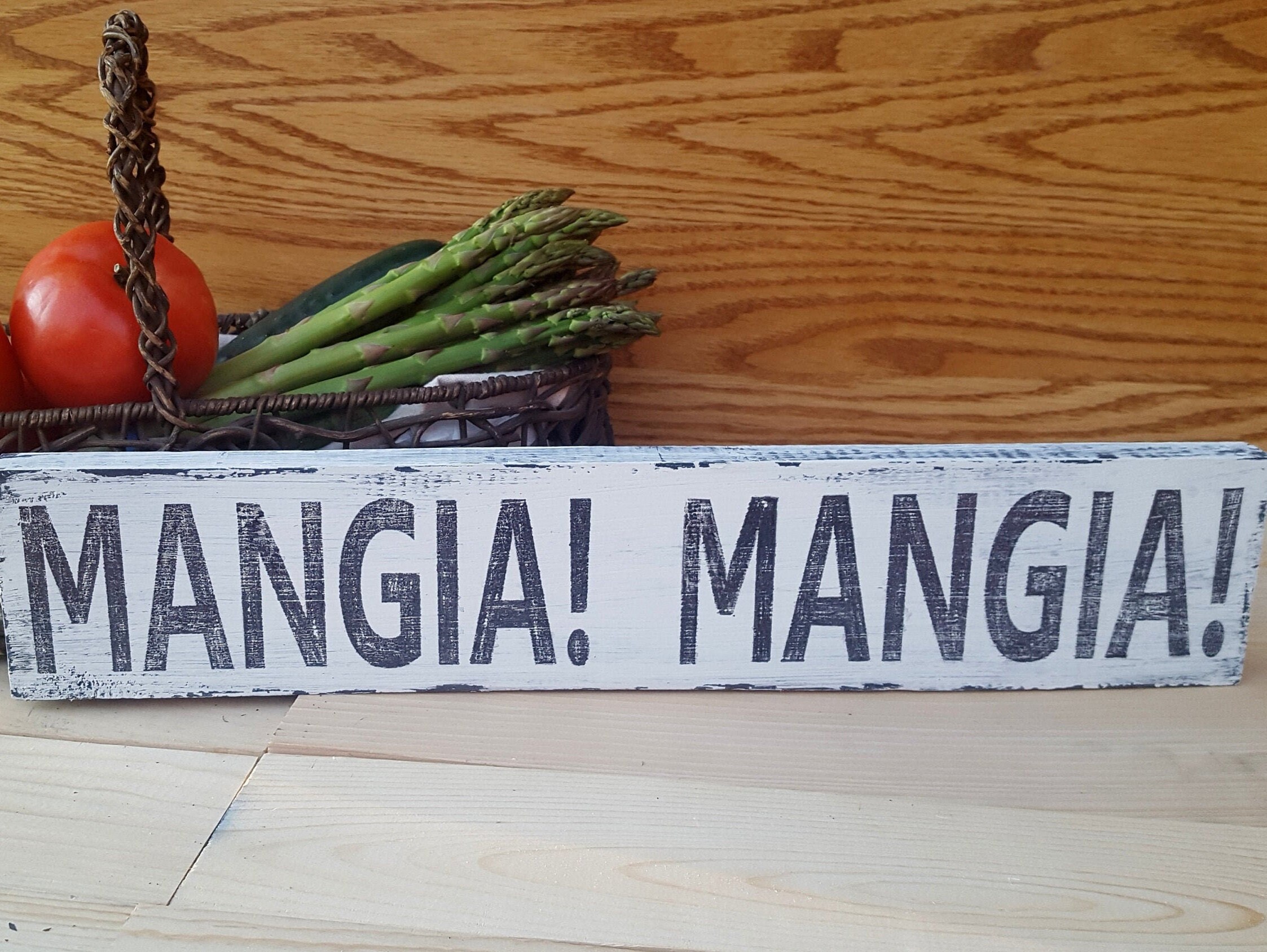 Mangia Mangia Sign, Italian Quote, Tuscan Kitchen Decor, Restaurant ...