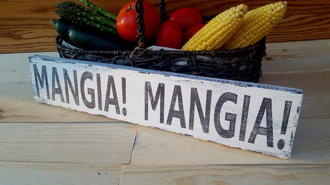 Mangia Mangia Sign Italian Quote Tuscan Kitchen Decor - Etsy