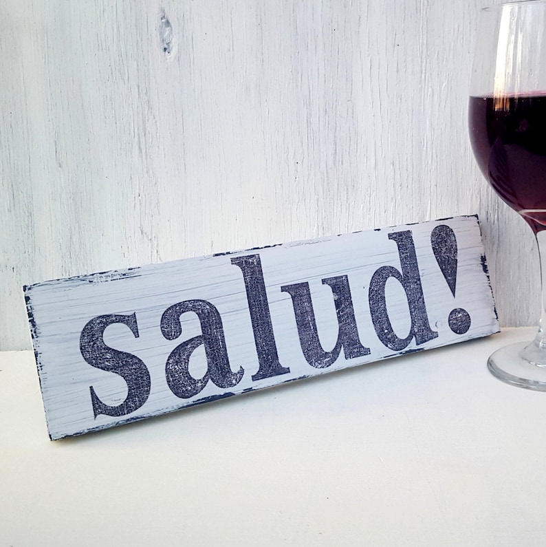 Salud, Cheers Sign, Spanish Quote, Mexican Wall Art - Etsy